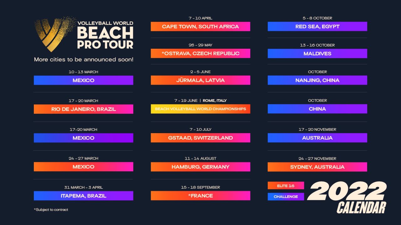 VOLLEYBALL WORLD BEACH PRO TOUR TO VISIT SOME OF THE WORLD’S MOST ICONIC CITIES IN 2022 – Asian ...