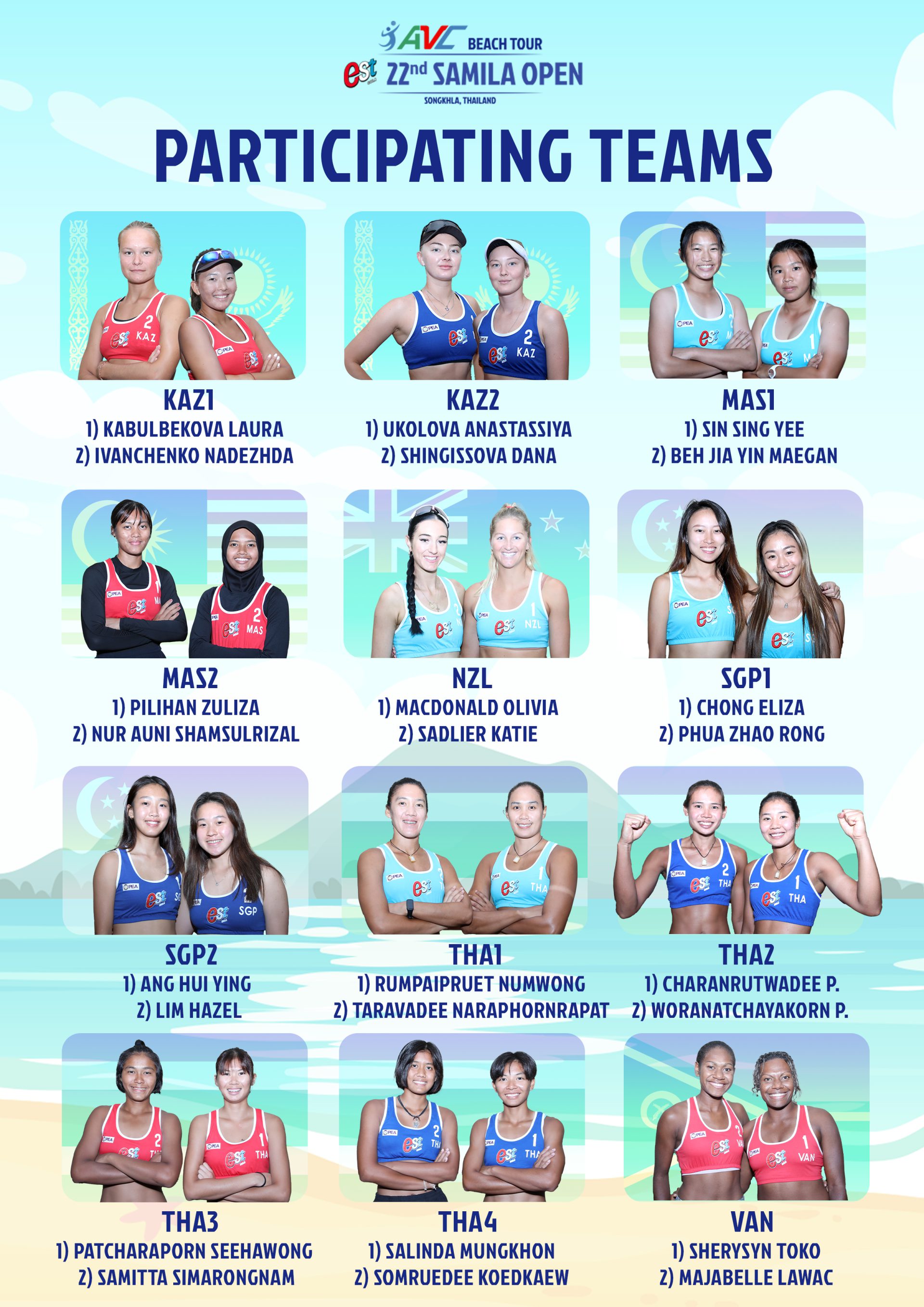 “Est Cola” AVC Beach Tour 22nd Samila Open – Asian Volleyball Confederation